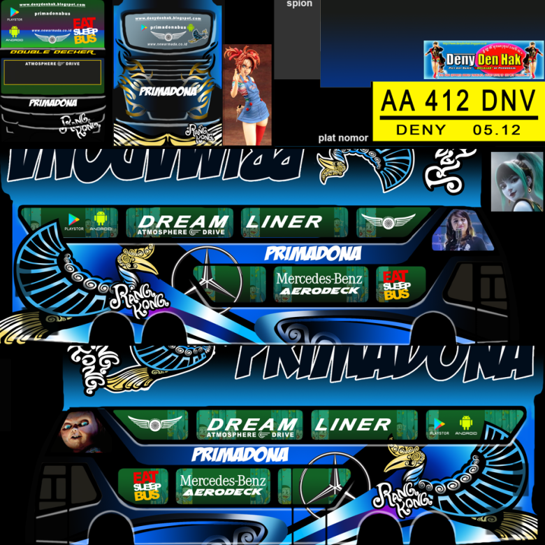 30+ Download Gratis Livery BUSSID Keren 3D Motif Detail Terbaik - Kazu