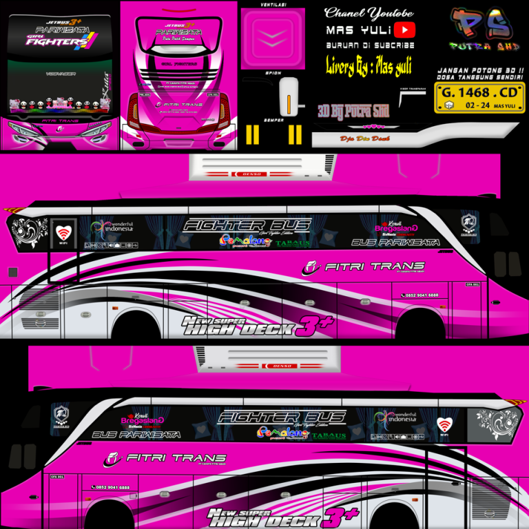 30+ Download Gratis Livery BUSSID Keren 3D Motif Detail Terbaik - Kazu