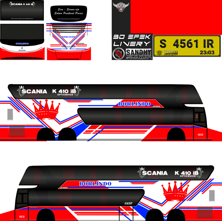 30+ Download Gratis Livery BUSSID Keren 3D Motif Detail Terbaik - Kazu