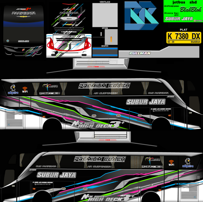 30+ Download Gratis Livery BUSSID Keren 3D Motif Detail Terbaik - Kazu