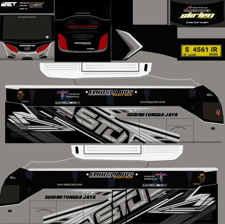 30+ Download Gratis Livery BUSSID Keren 3D Motif Detail Terbaik - Kazu